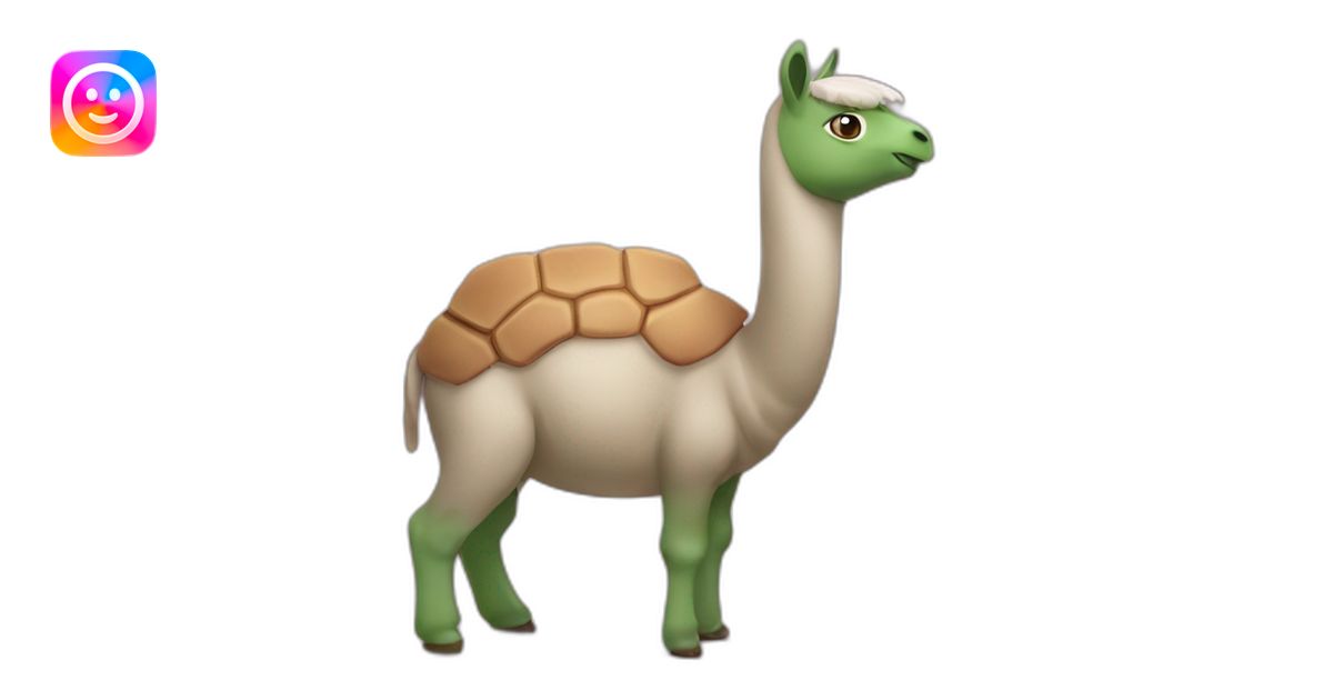 Un lama qui mange une tortue emoji | AI Emoji Generator