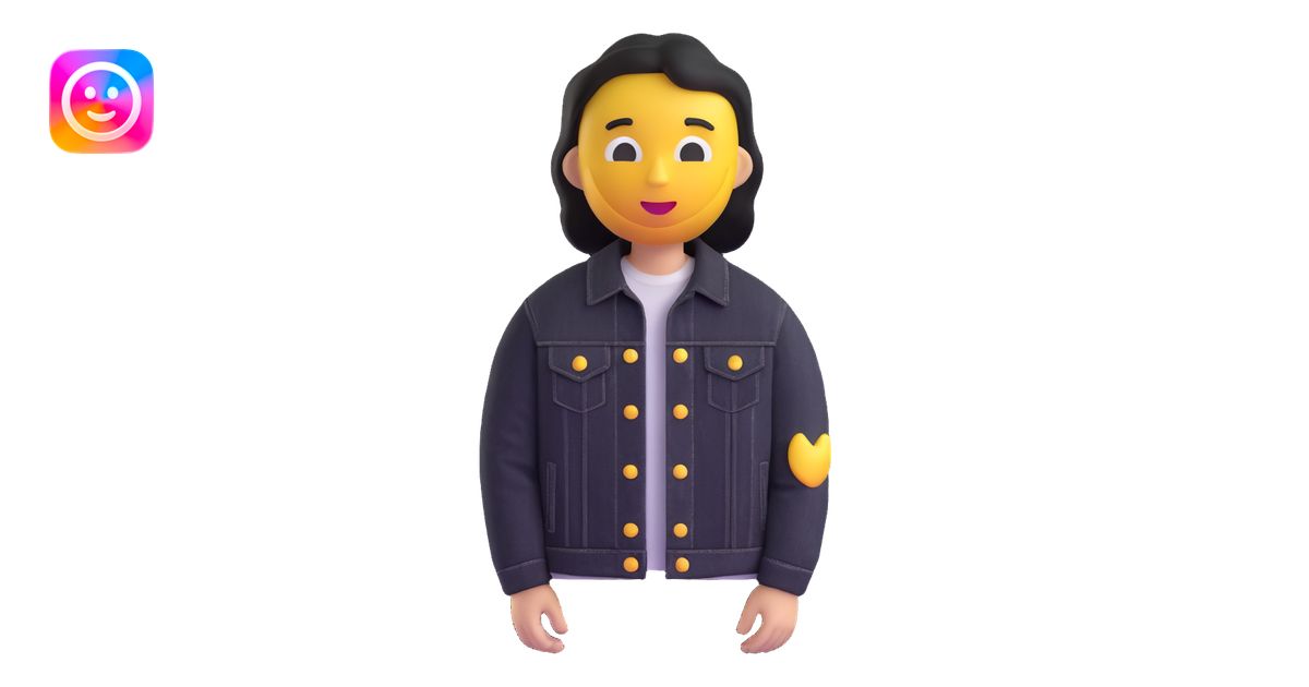 Change the character's outfit to a black denim jacket, keeping the 3D ...