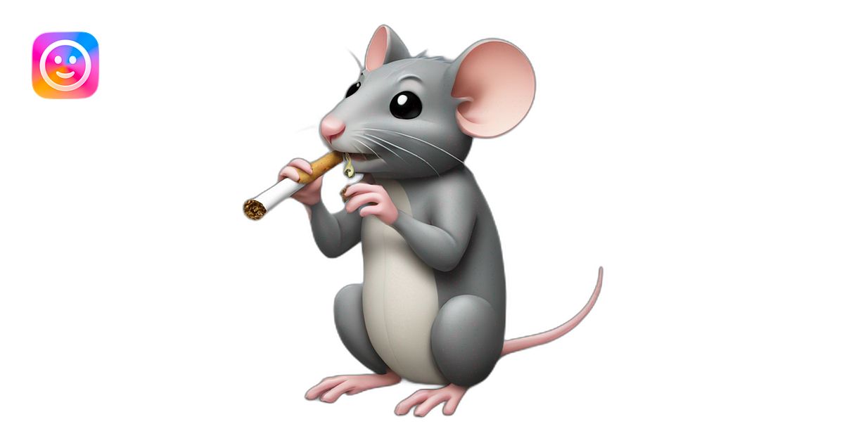 Rat smoking à joint emoji | AI Emoji Generator