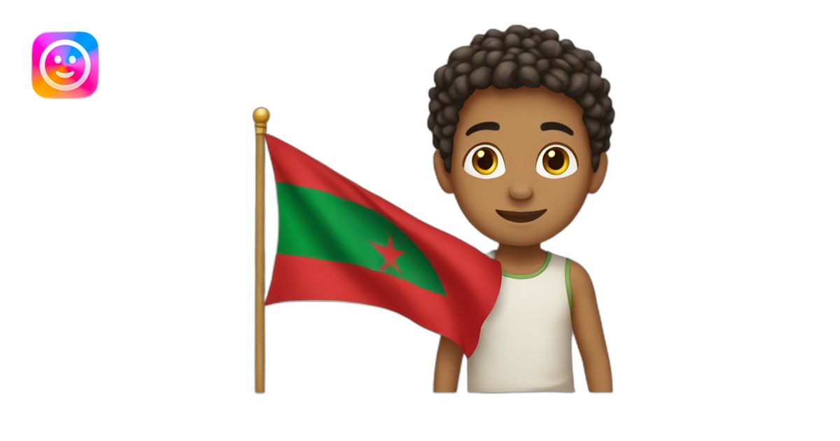 A Boy has a flag From Morocco emoji | AI Emoji Generator