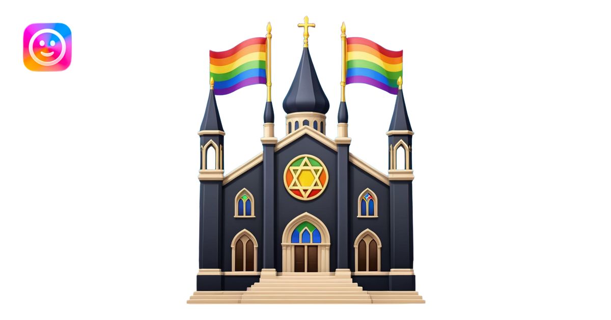 jewish synagogue temple in dark goth aesthetic style with lgbt flags ...
