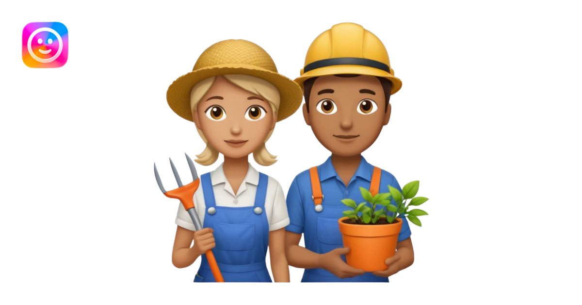Couple, she is a housekeeper and him is a gardener/maintenance emoji ...