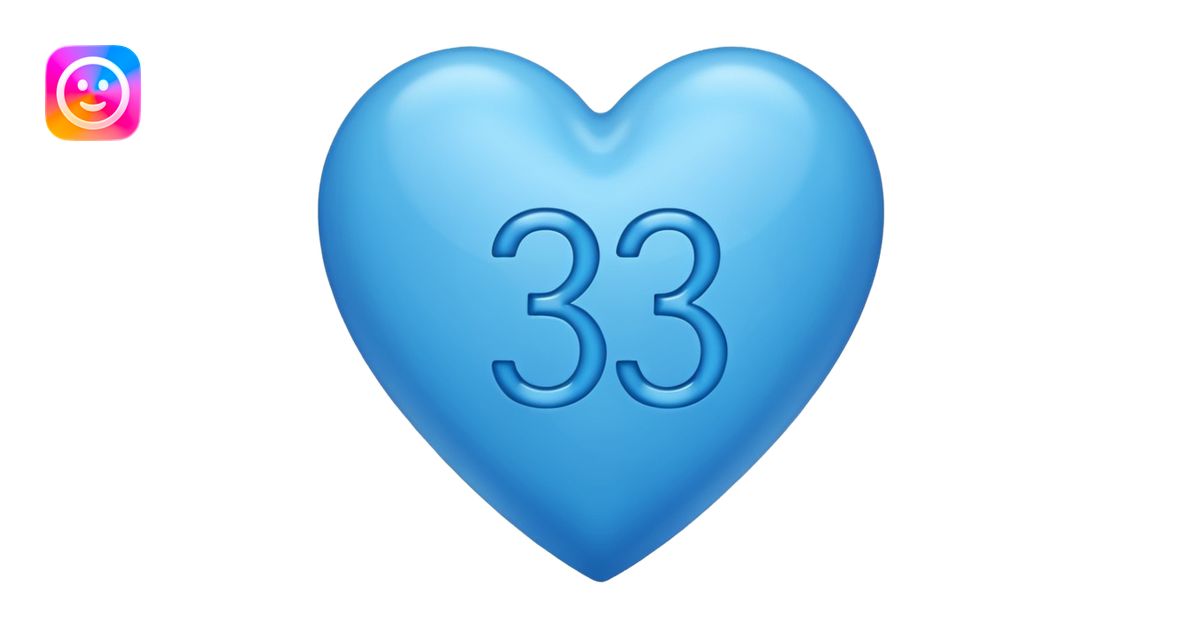 number "3" print inside the blue heart shape emoji | AI Emoji Generator