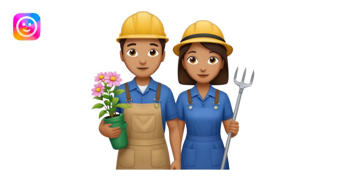 Couple, she is a housekeeper and him is a gardener/maintenance emoji ...