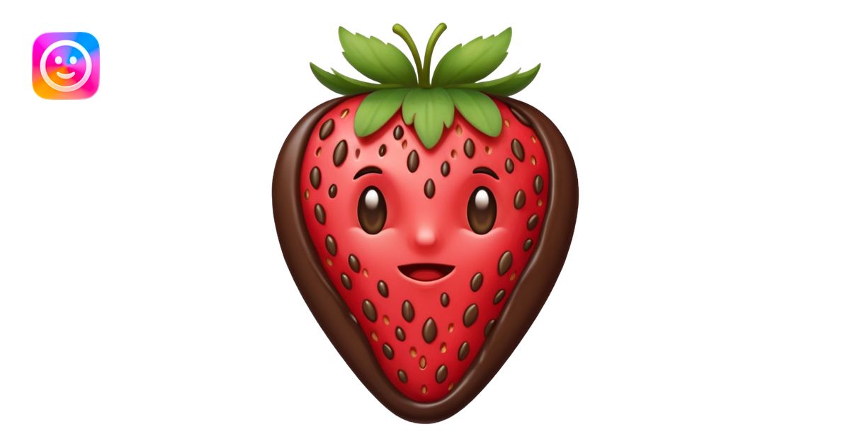 strawberry halfway covered in chocolate emoji | AI Emoji Generator