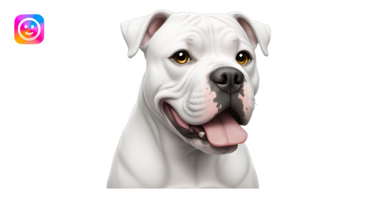 american bully white with grey emoji | AI Emoji Generator