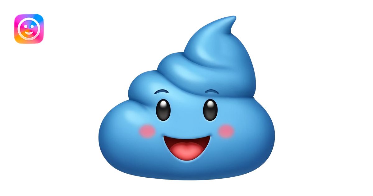 blue poop emoji like apple original emoji emoji | AI Emoji Generator
