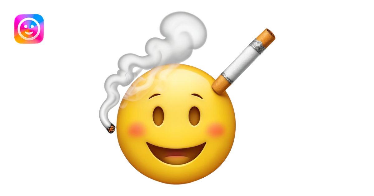 Make an emoji with a smiley face that smokes a cigarette emoji | AI ...