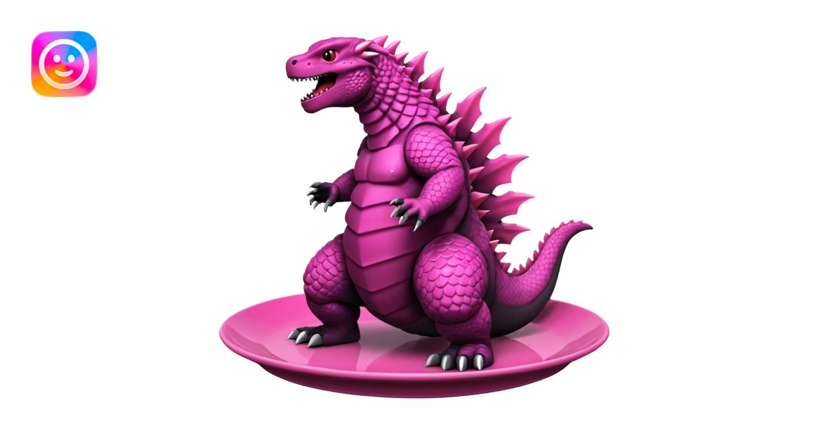 Godzilla Evolved pink plates black scales city backround emoji | AI ...