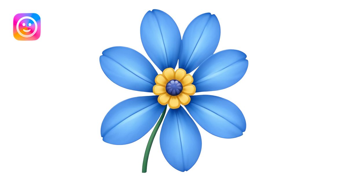 blue with yellow flower emoji | AI Emoji Generator