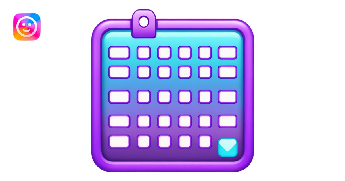glitter purple and cian spreadsheet emoji | AI Emoji Generator