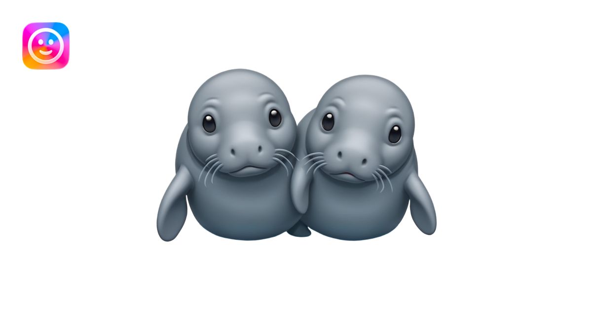 two manatees sad and distant emoji | AI Emoji Generator