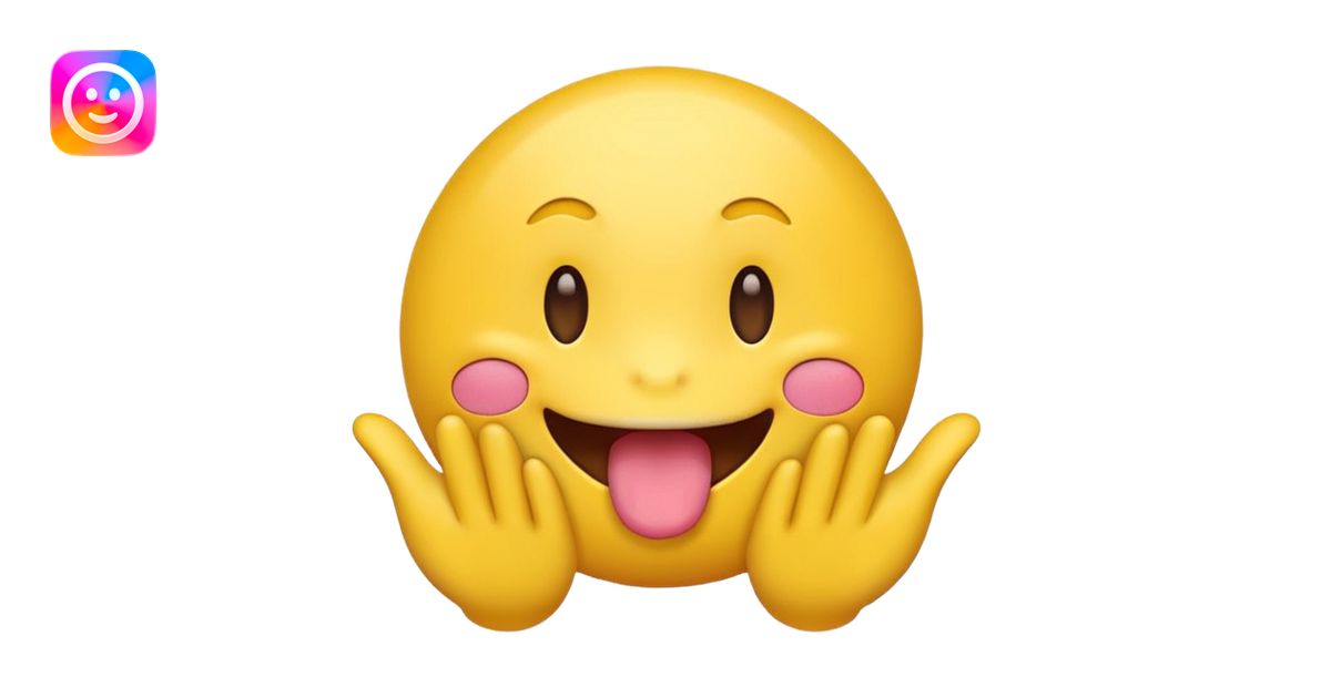 make a yellow typical emoji with tongue sticking out shaking head and ...