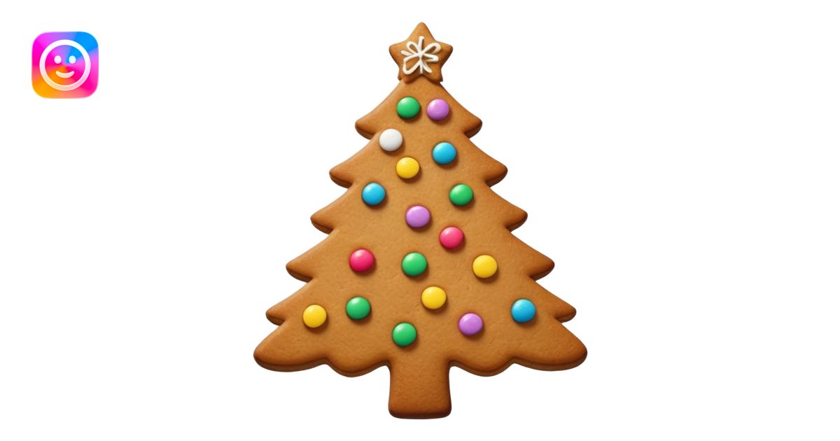 gingerbread cookies in the form of a Christmas tree emoji | AI Emoji ...