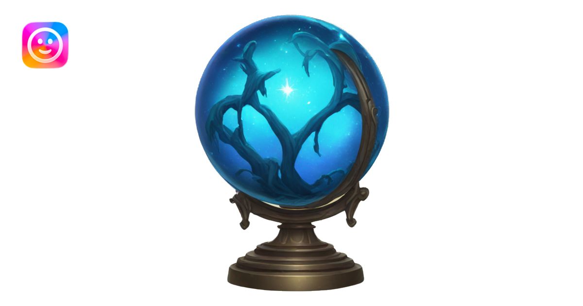 blue magical orb sphere emoji | AI Emoji Generator