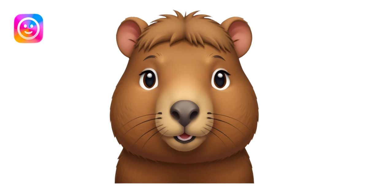 Capibara tierno enamorado emoji | AI Emoji Generator