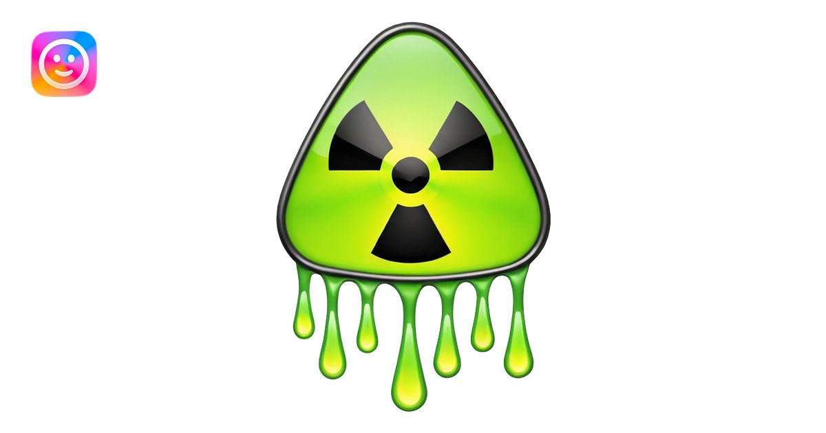 radioactive hazard symbol stylized to look like it is melting. The ...