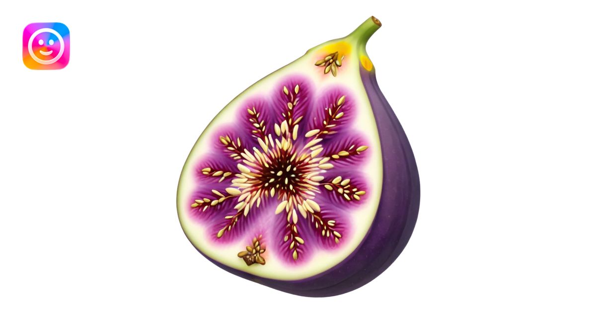 Please create a emoji of a single half of a fig with the internal seeds ...