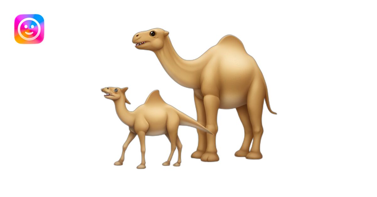 Cute shark and camel emoji | AI Emoji Generator