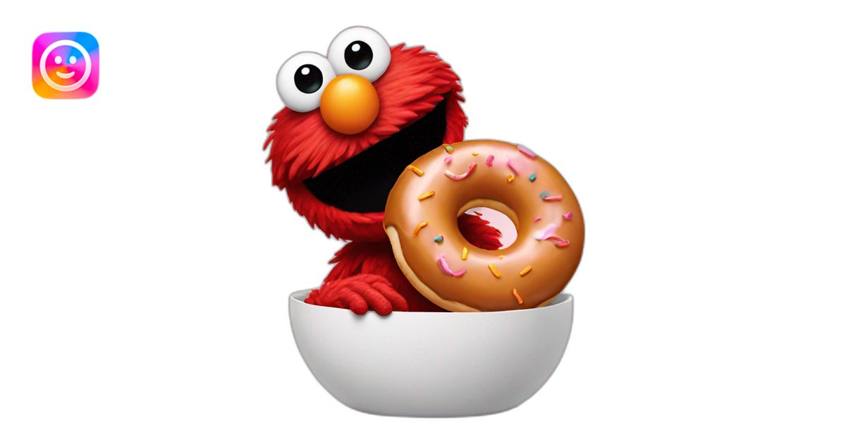 Elmo eating a donut emoji | AI Emoji Generator