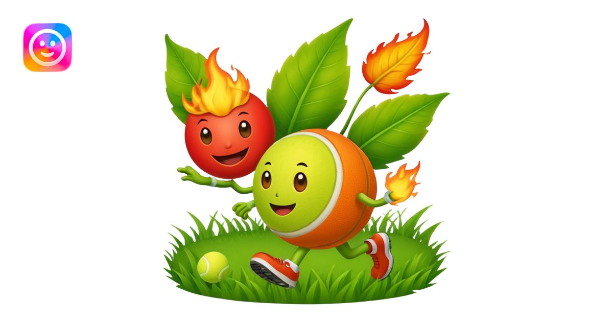 cartoon characters from bfdi, including a leaf, fire, and tennis ball ...