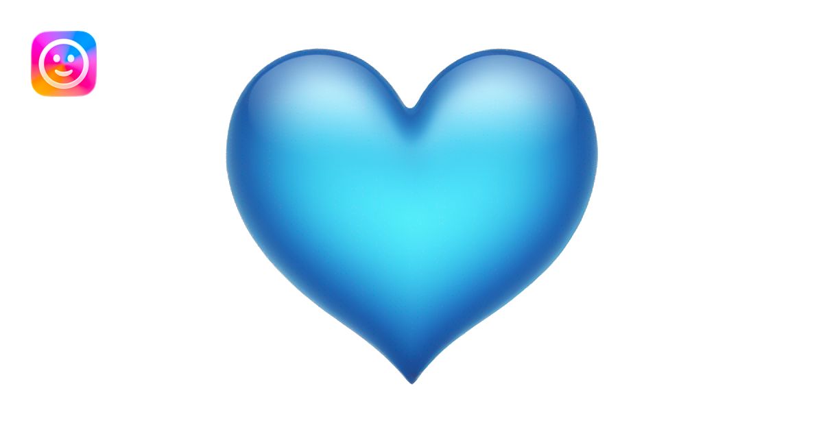 Clear blue heart emoji | AI Emoji Generator
