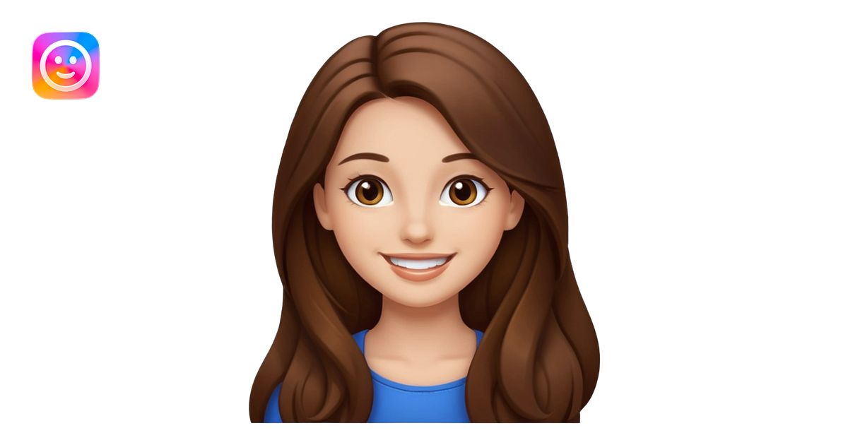 pretty girl brown long hair makeup emoji | AI Emoji Generator