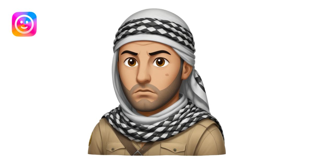 an angry Iraqi, in profile, chest-high emoji | AI Emoji Generator