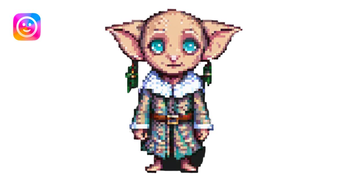 Dobby the house-elf from Harry Potter, pixel art style emoji | AI Emoji ...