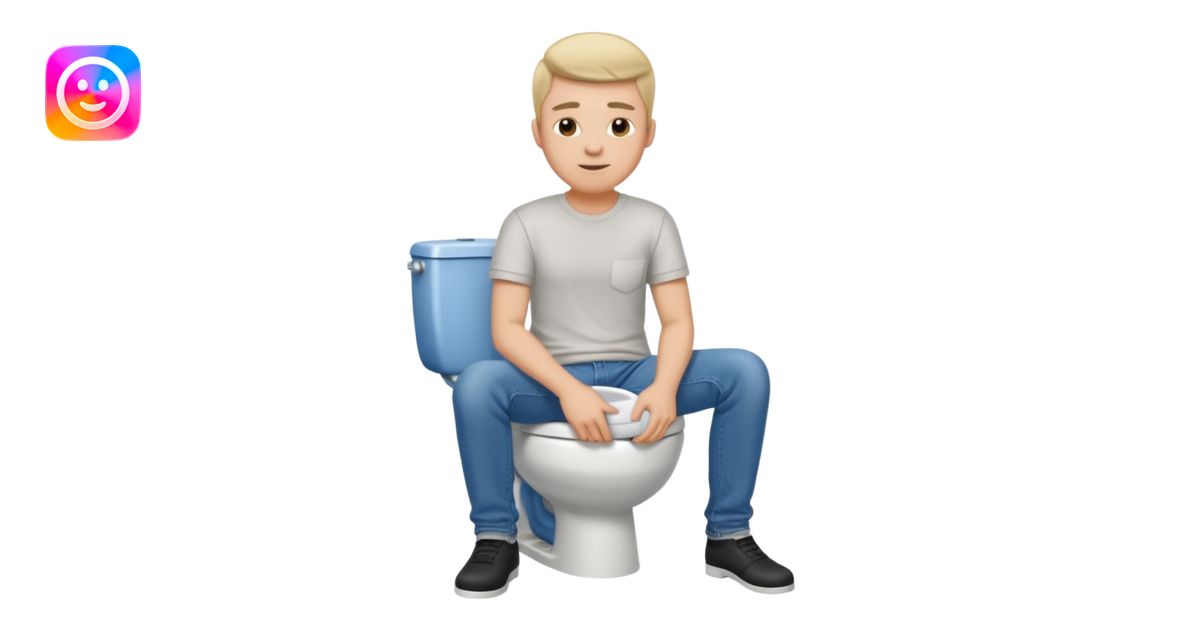Guy sitting on toilet emoji | AI Emoji Generator