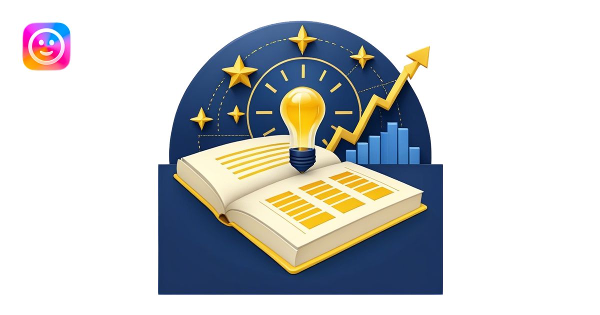 A yellow productivity book with navy blue and gold details, and chart ...