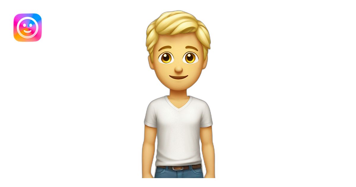 Jeune homme blond sur lama emoji | AI Emoji Generator