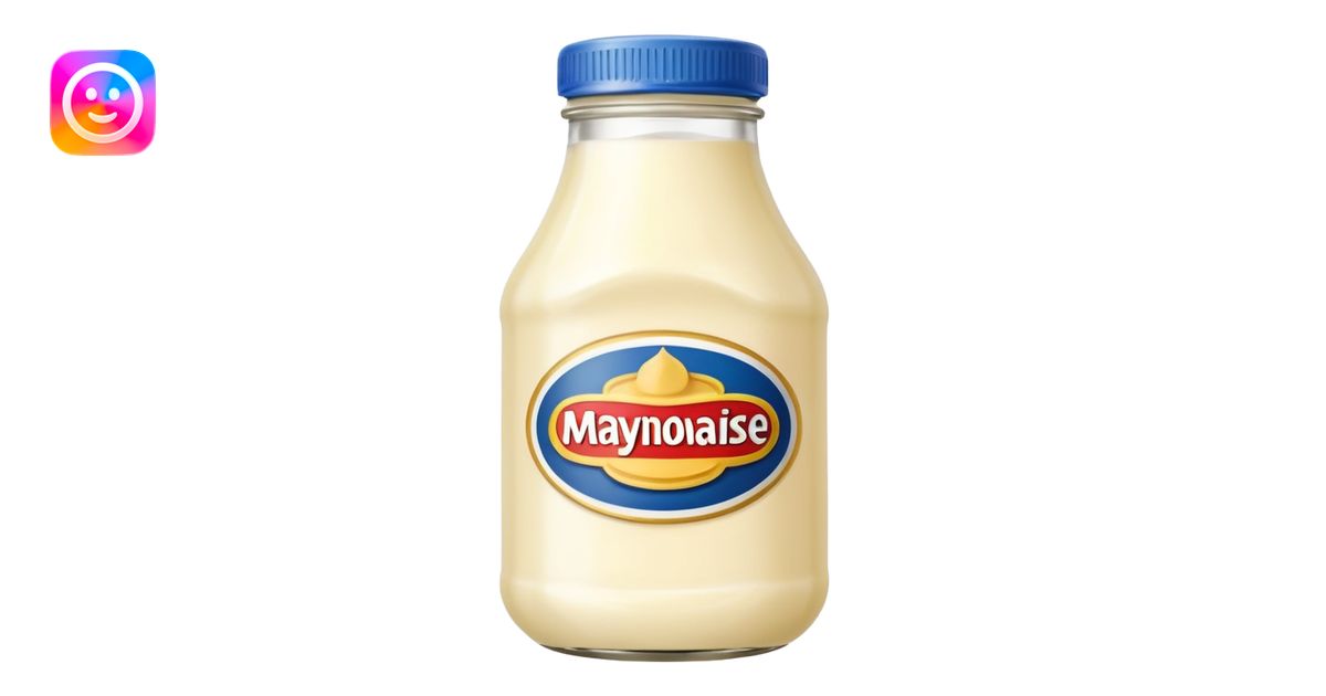 Glass Bottle of Mayonnaise emoji | AI Emoji Generator
