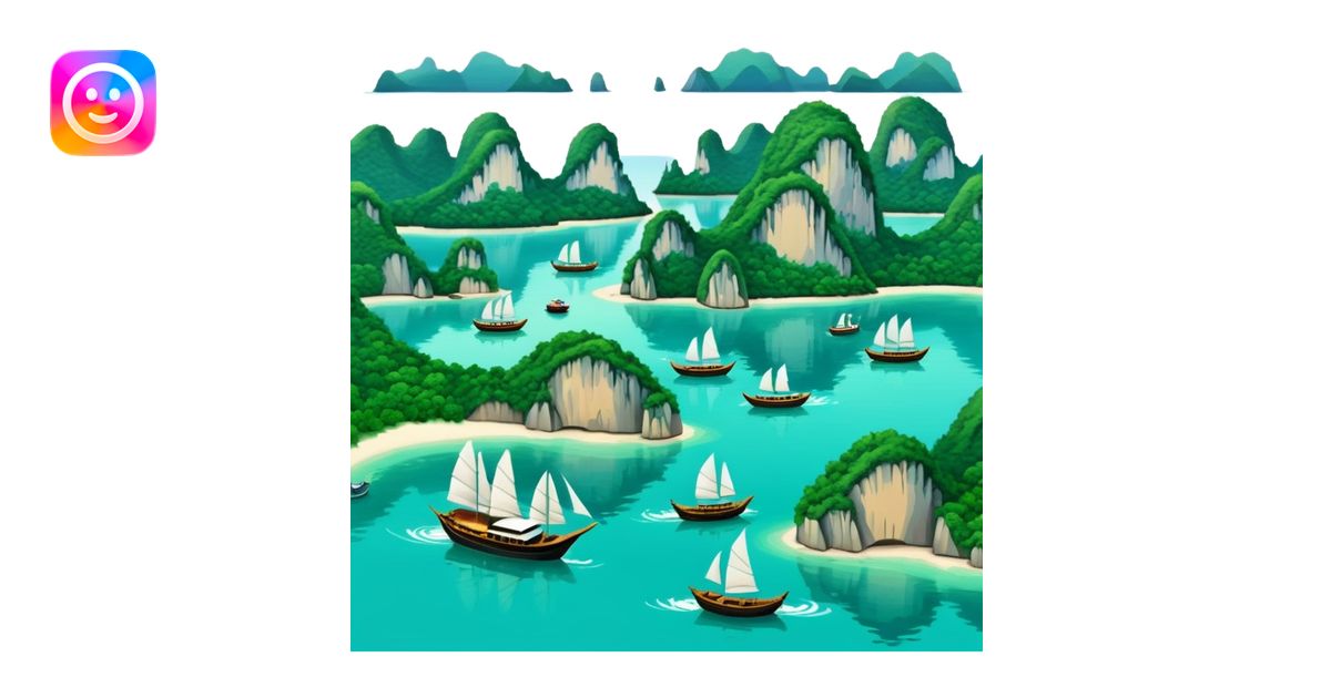 ha long bay with a white border emoji | AI Emoji Generator