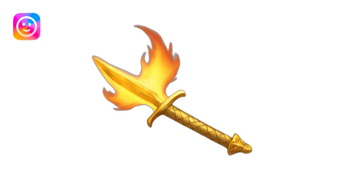 small golden sword on fire emoji | AI Emoji Generator