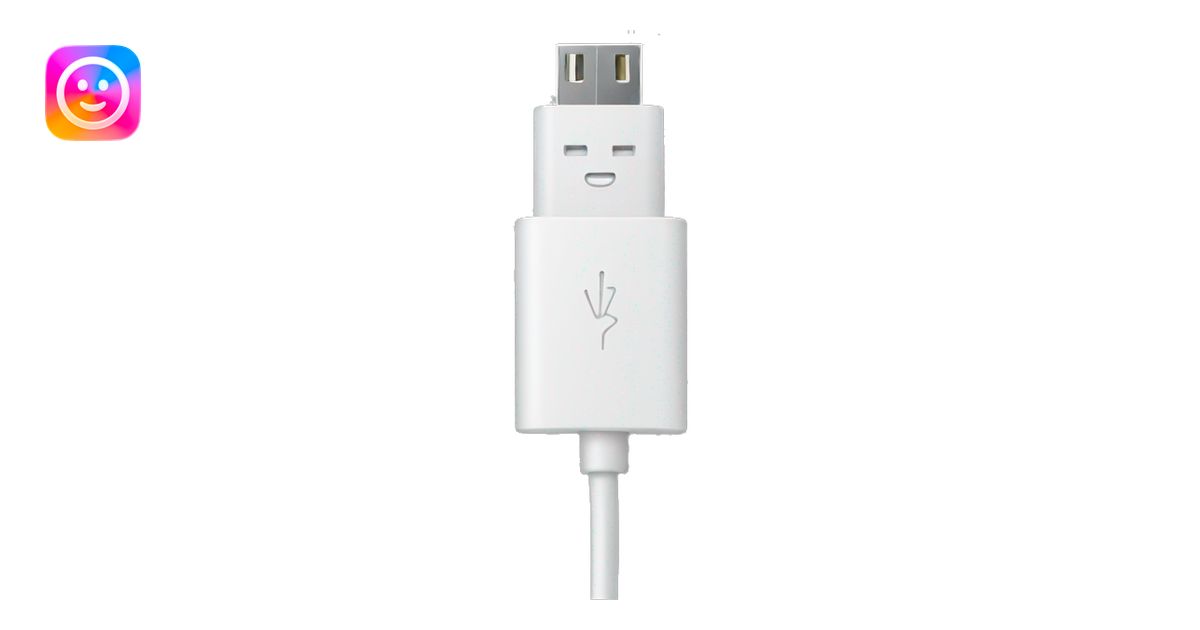 Black usb cable emoji | AI Emoji Generator