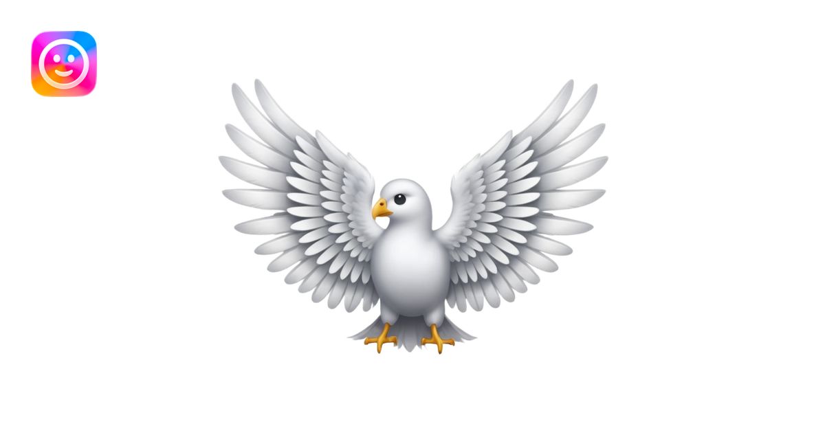 Only a wing. Double side white wing emoji | AI Emoji Generator