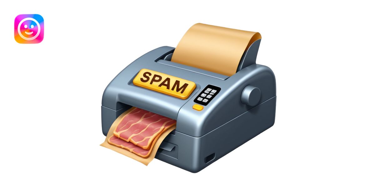 fax machine made of spam meat emoji | AI Emoji Generator
