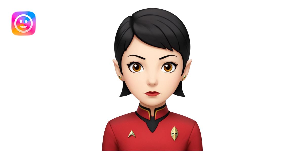 female Vulcan with short black hair and small pointy ears in Starfleet ...