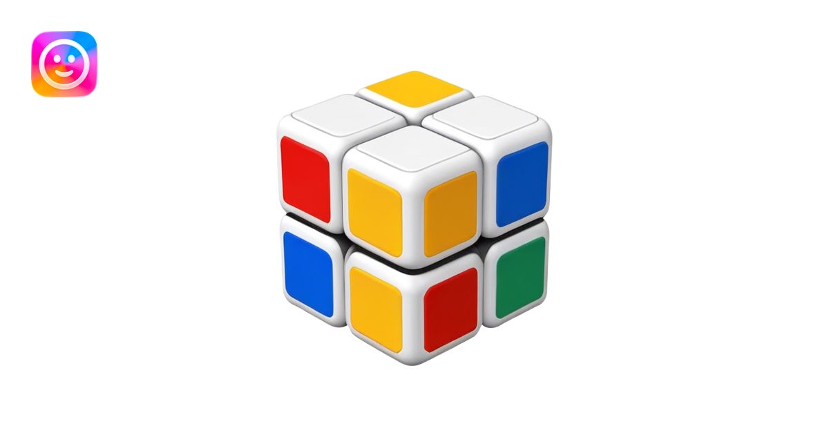 A 3x3 Rubik's Cube with classic colors: yellow, blue, red, green ...
