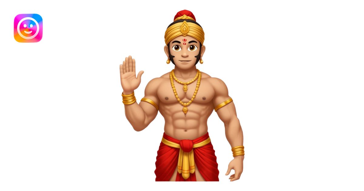 Hanuman ji god giving blessings with his one hand emoji | AI Emoji ...