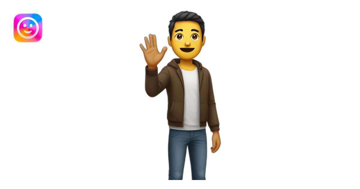 man fullbody emoji signal whatever(idont know) with 2 hand emoji | AI ...