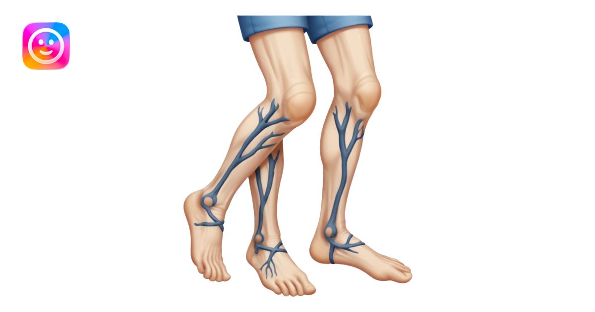 old peoples legs with discrete veins showing emoji | AI Emoji Generator