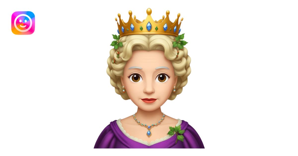 The queen with vine-like hair emoji | AI Emoji Generator