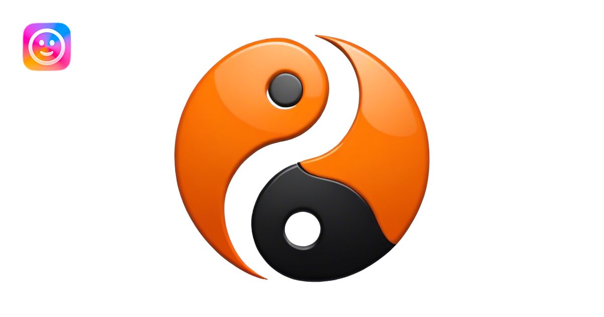 Orange and black ying yang emoji | AI Emoji Generator
