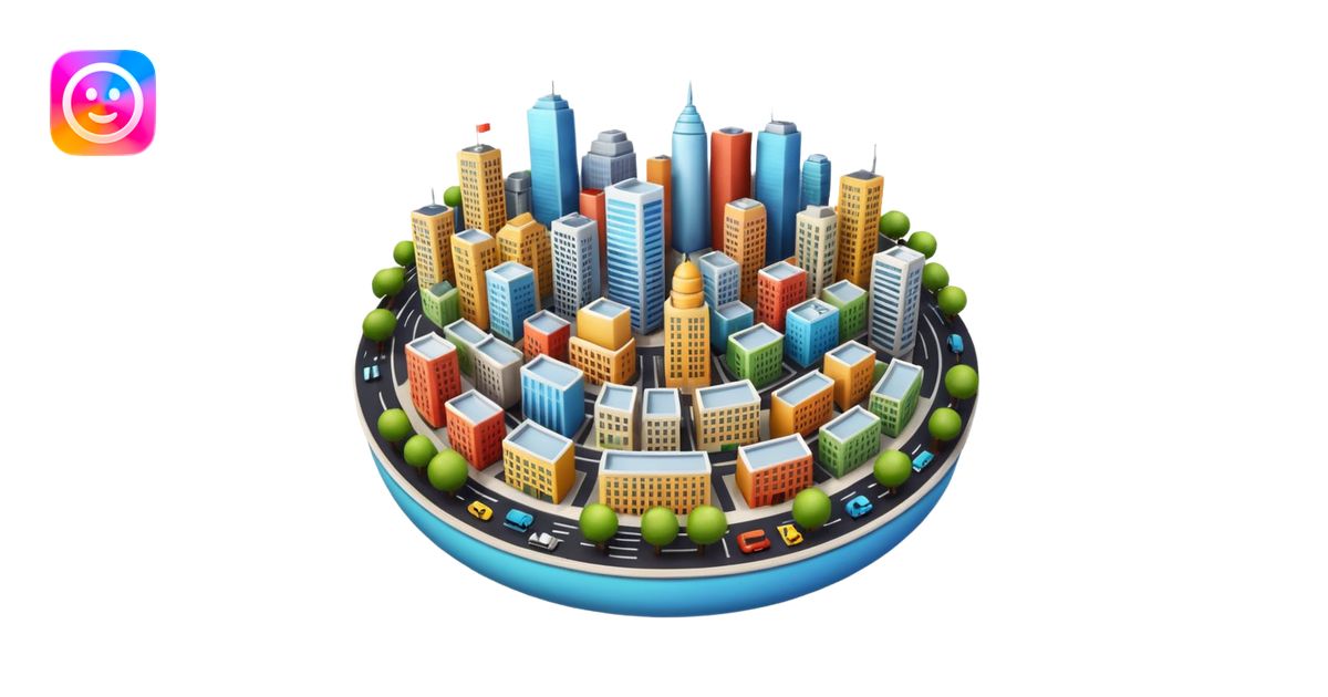 round emoji of a realistic city emoji | AI Emoji Generator