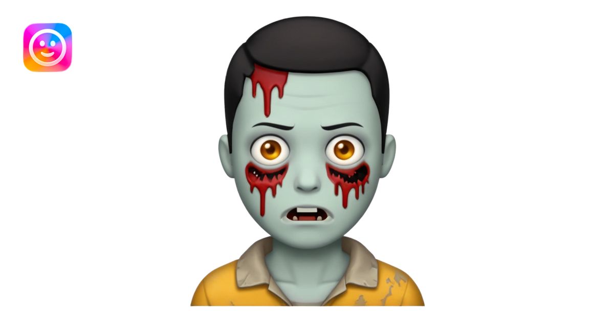 zombie emoji with buzz cut black hair and emoji | AI Emoji Generator
