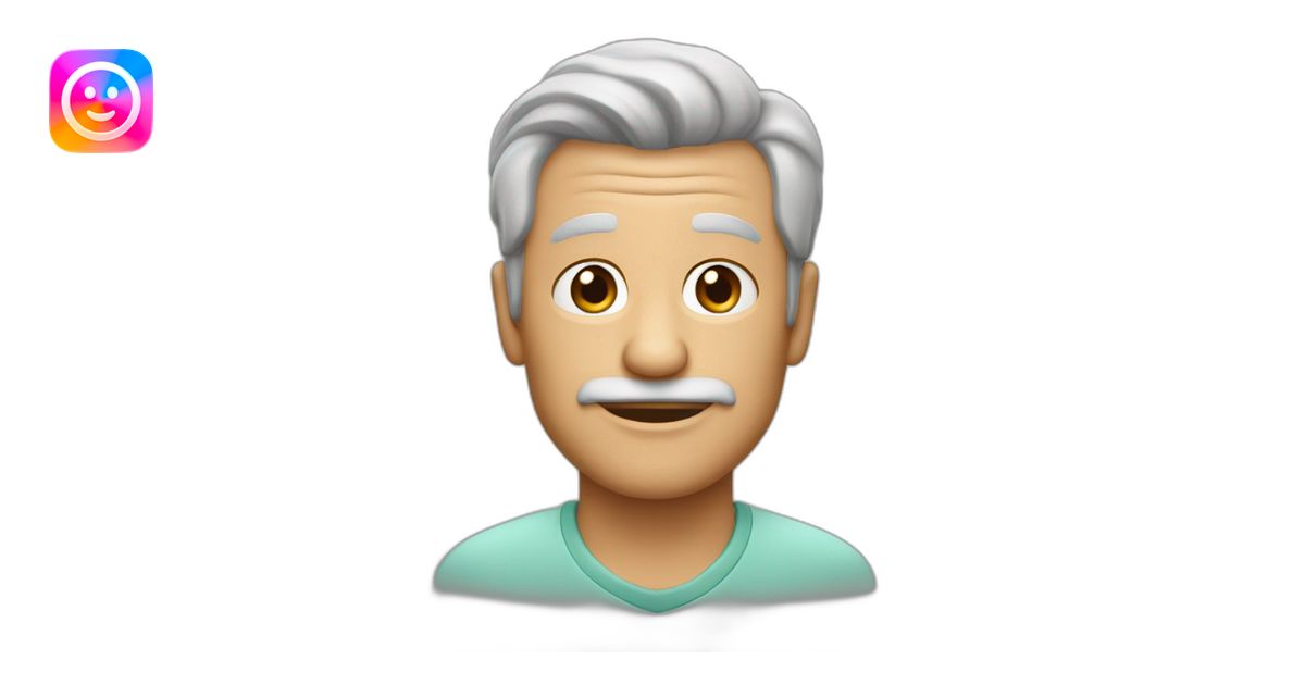 Señor de 79 años con poco pelo emoji | AI Emoji Generator