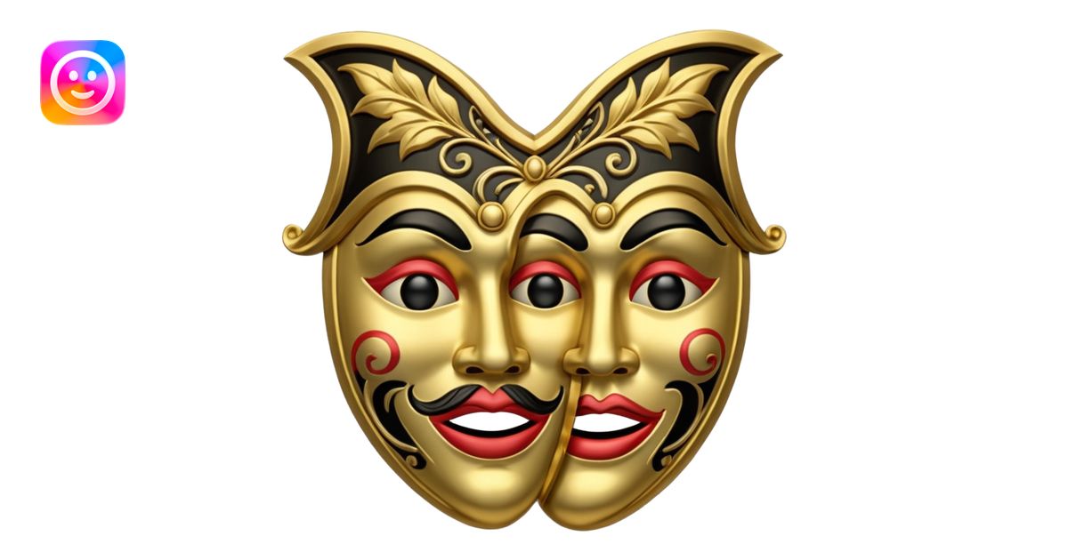 Tragedy and comedy mask emoji | AI Emoji Generator