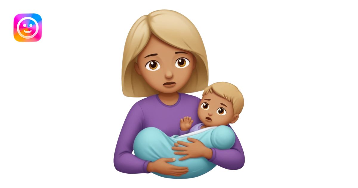 Giving birth emoji mom pushing out baby emoji | AI Emoji Generator